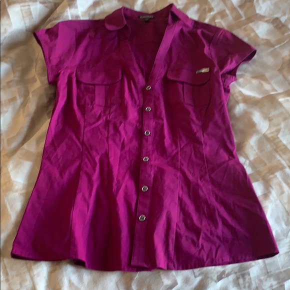 Express | Tops | Cute Magenta Work Shirt Xs | Poshmark